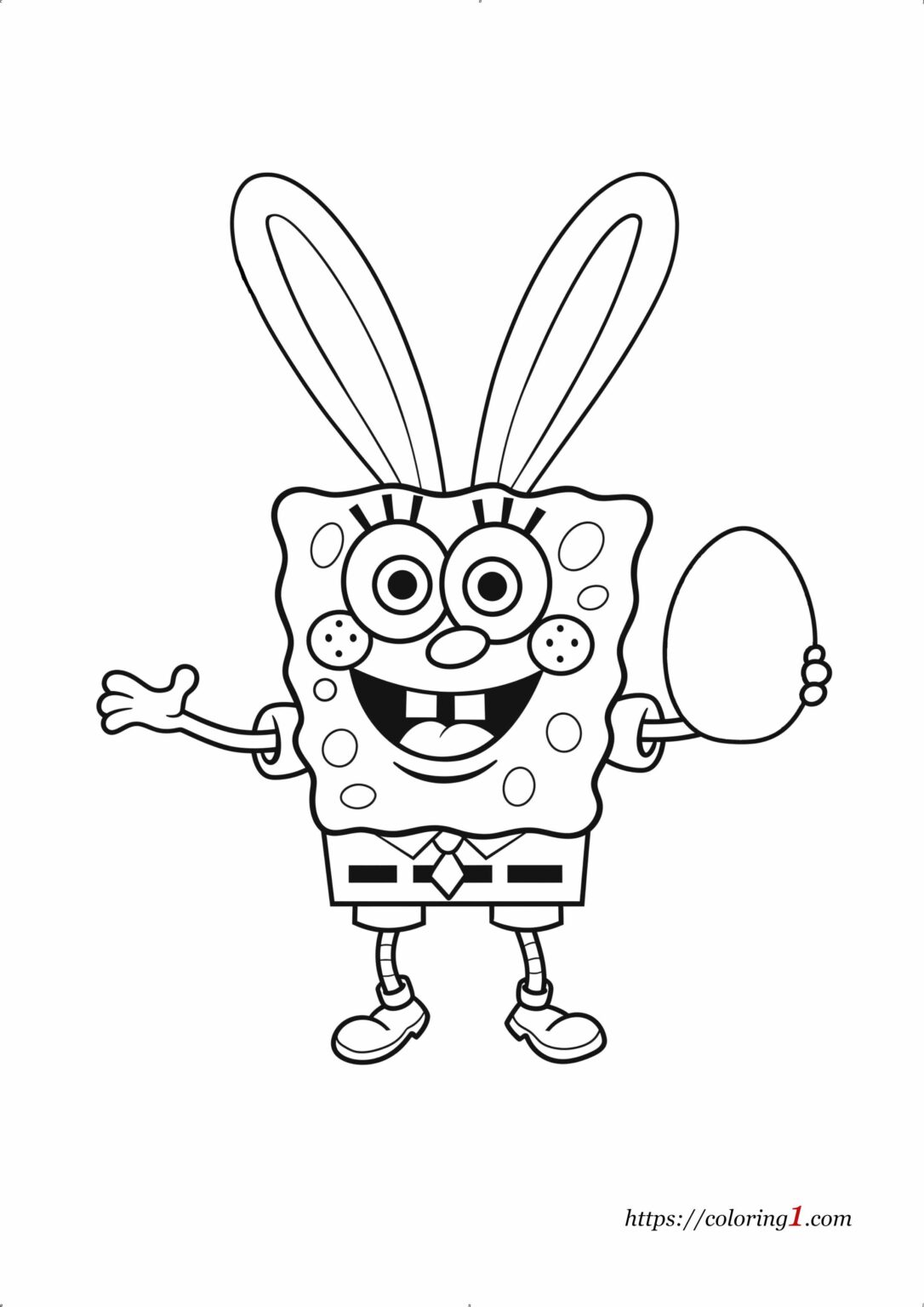 SpongeBob Easter Coloring Page - Free Coloring Sheet (2024)