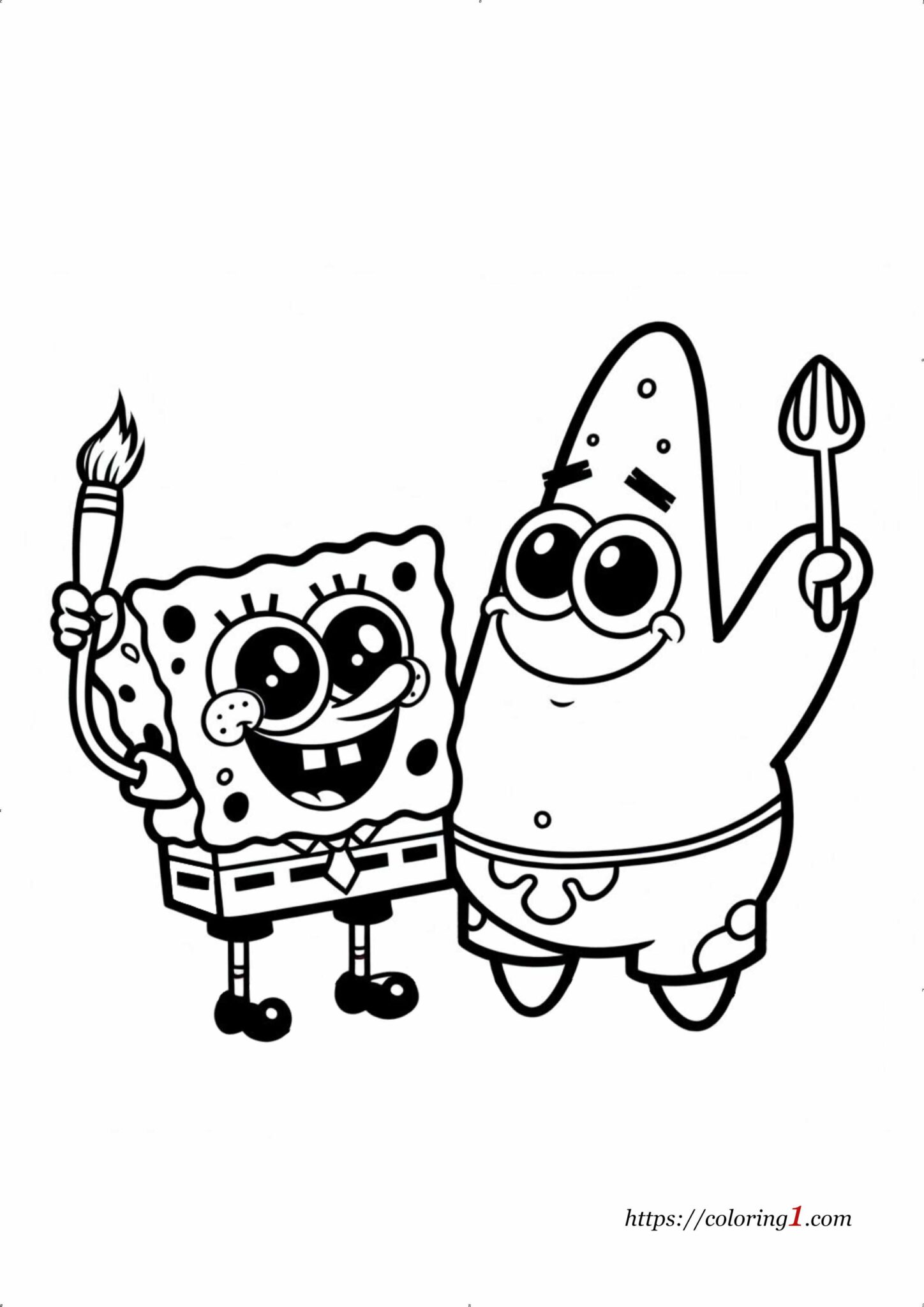 SpongeBob and Patrick Coloring Page - Free Coloring Sheet (2024)