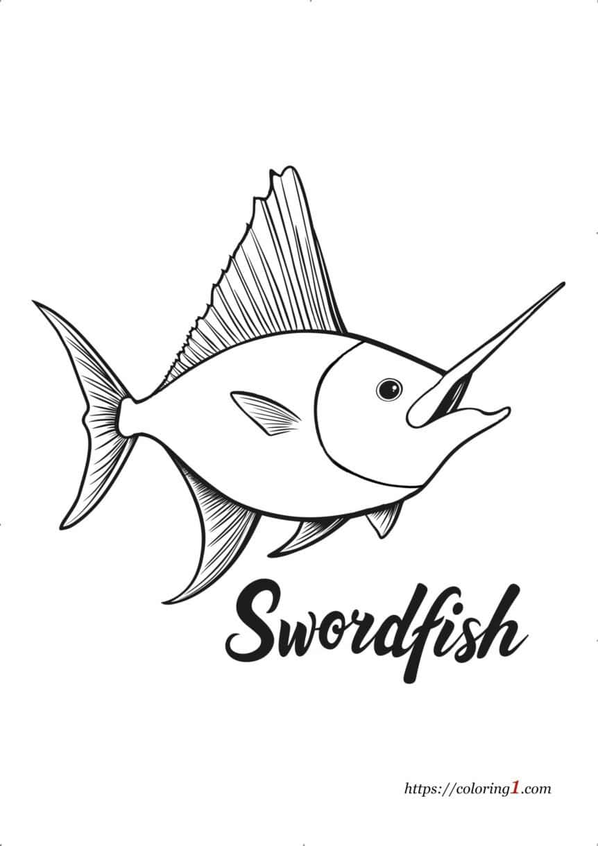Sword Fish - Free Coloring Sheet