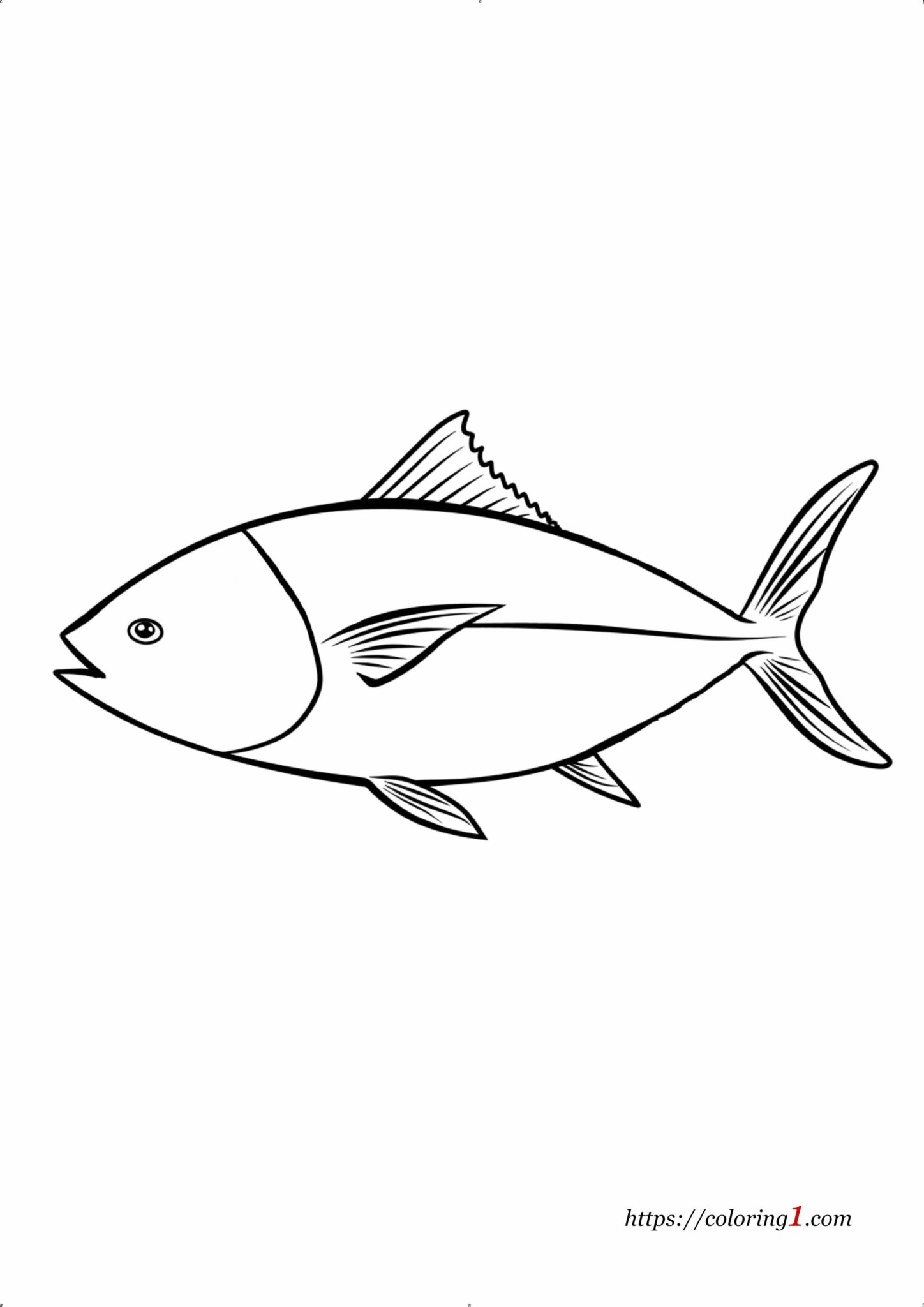 Tuna Fish - Free Coloring Sheet