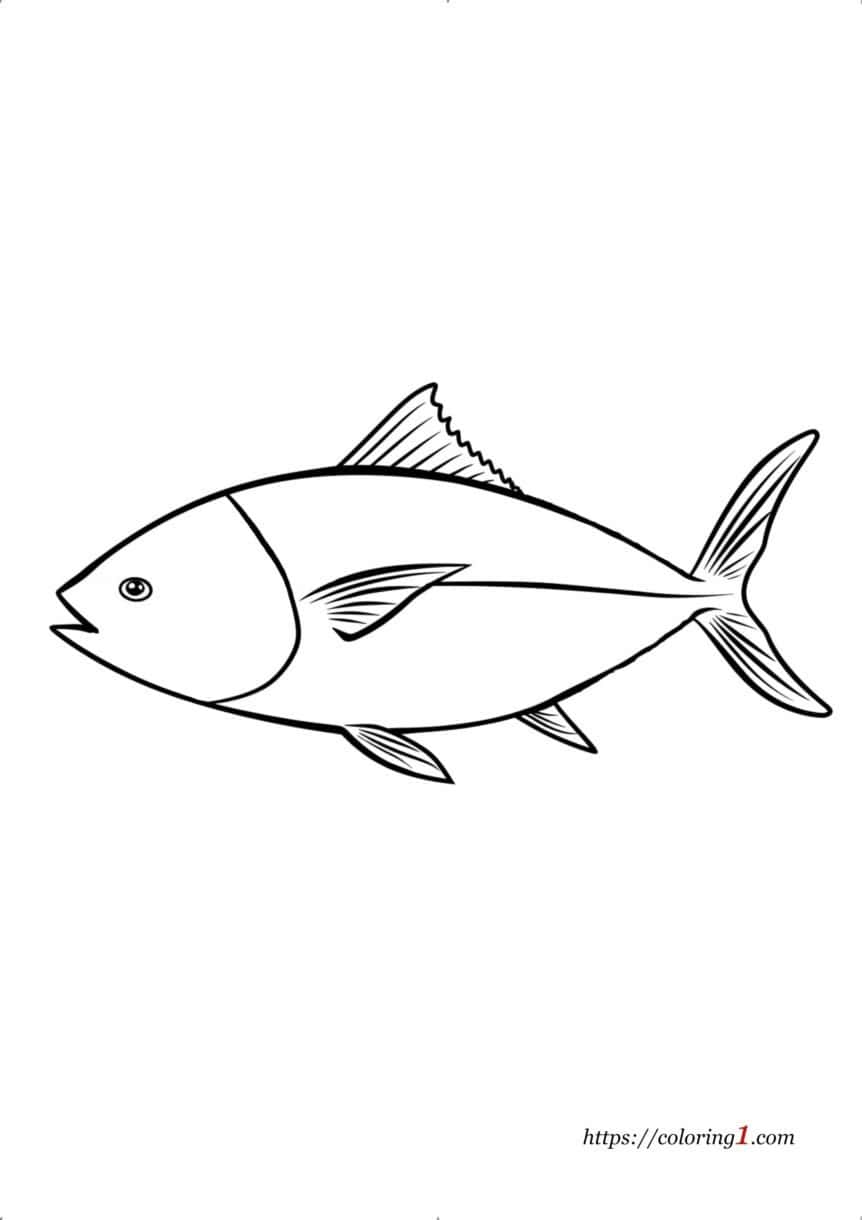 Tuna Fish - Free Coloring Sheet